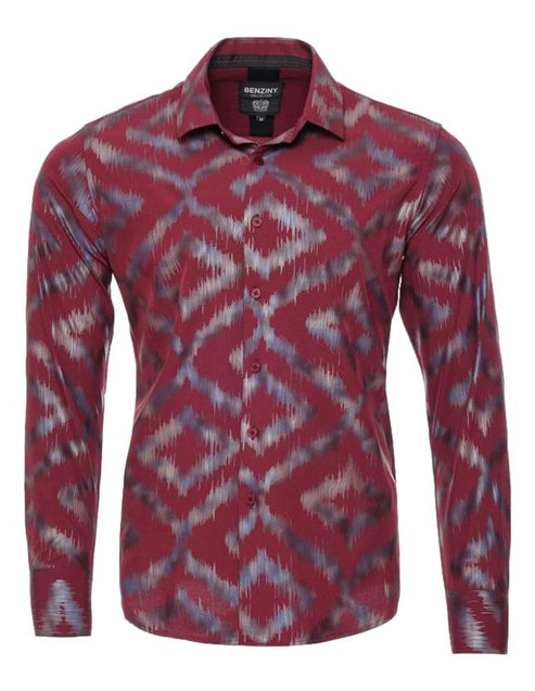 Camisa Para Hombre Marca Benziny LS-5061-WINE | CAZANOVA – Cazanovaonline